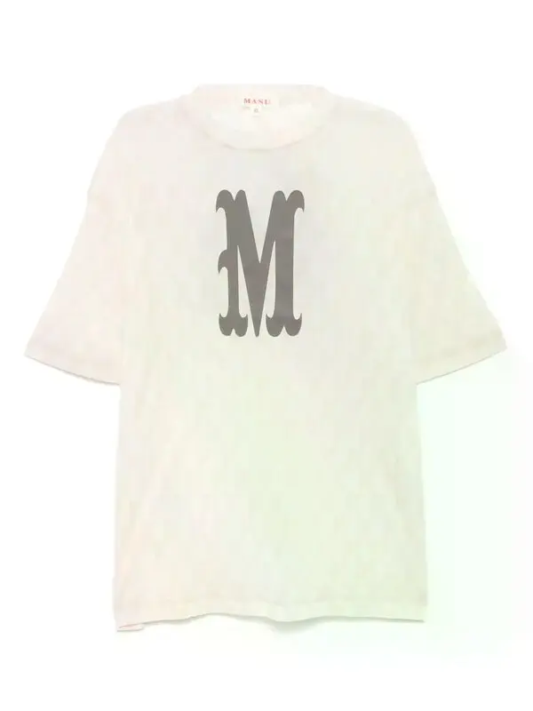 MASU Angel-print Mesh T-shirt