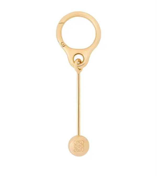Loewe Stainless Steel Bar Pebble Keychain - Gold