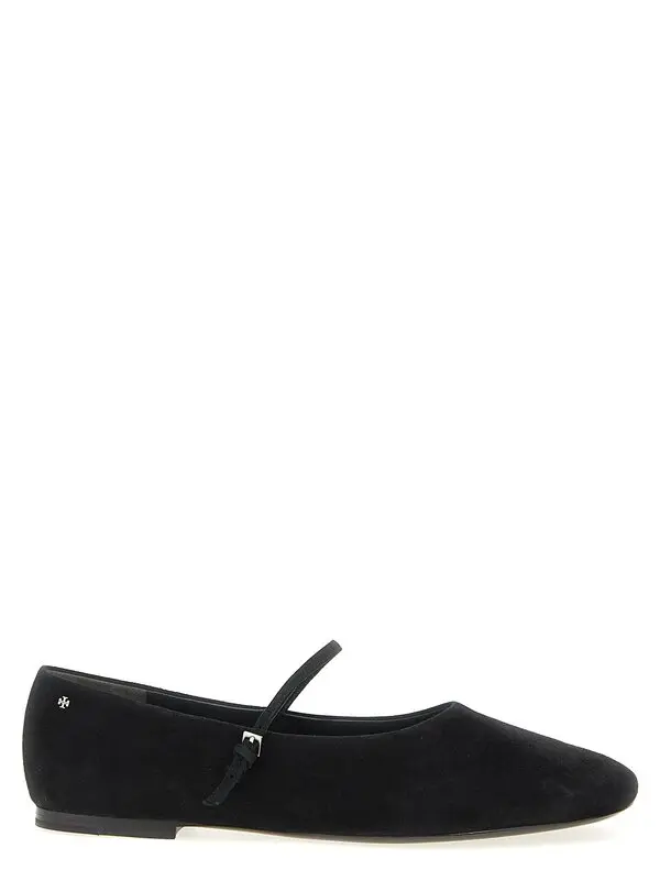 Tory Burch Suede Ballet Flats - Black