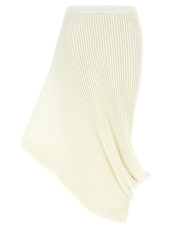 Issey Miyake Stream Knitted Midi Skirt - White