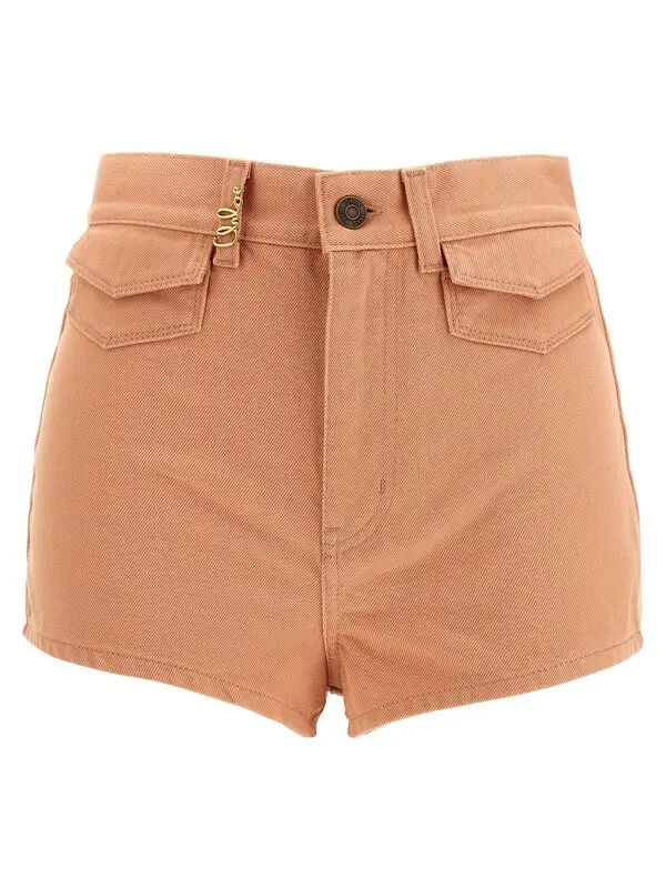 Chloé Garment-dyed Denim Shorts
