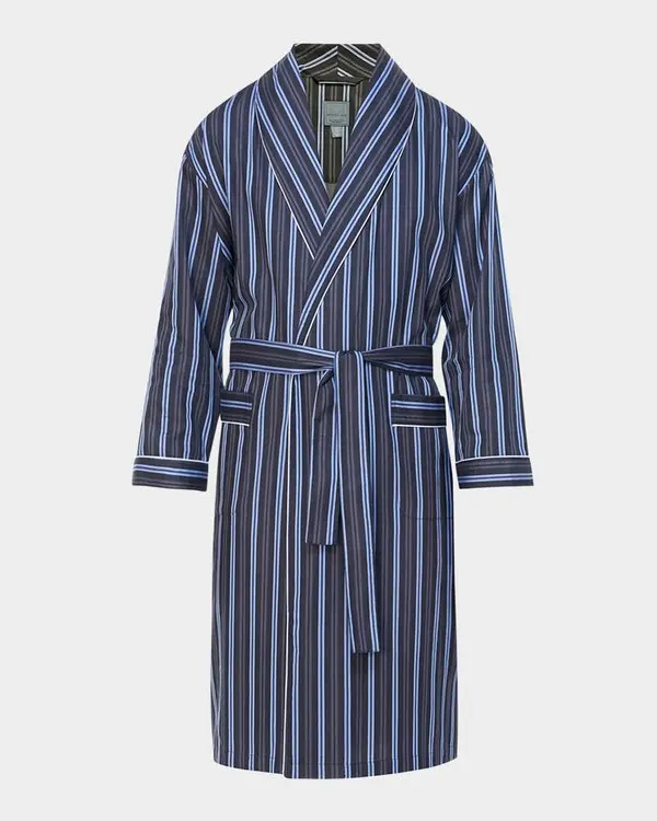 Majestic International Sateen Multi-stripe Shawl Robe
