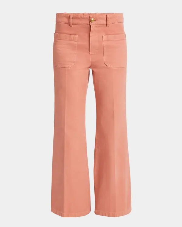Chloé Cropped Canvas Bootcut Trousers