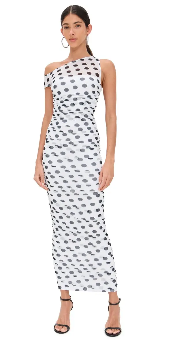AFRM Biona Polka-dot Maxi Dress - Blanc Dot
