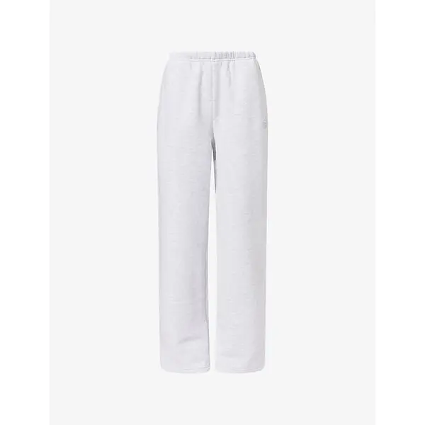 THE COUTURE CLUB Embossed-branding Straight-leg Cotton-blend Jogging Bottoms - Greymarl