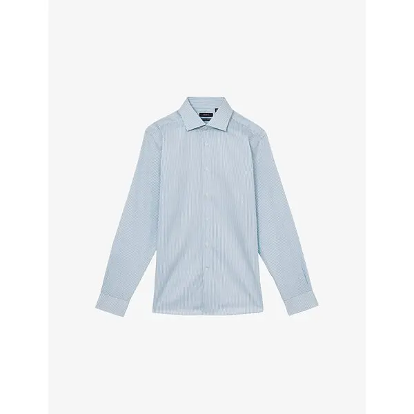 REISS Remote Bengal Regular-fit Striped Cotton Shirt - Blue Stripe
