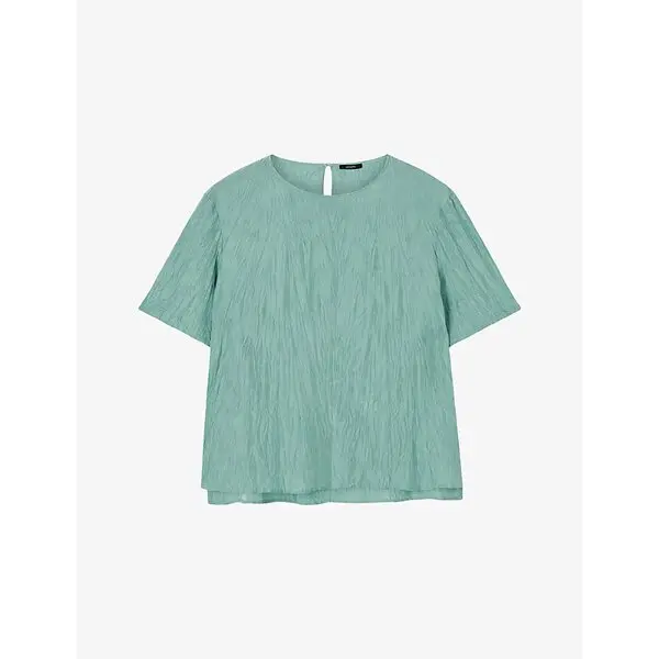 JOSEPH Brunet Habotai-silk Top - Lagoon