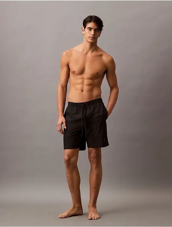 Calvin Klein Monogram Logo Swim Shorts - Black