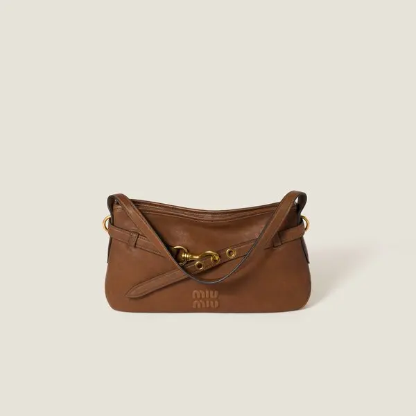 Miu Miu Aventure Nappa Leather Bag - Oak