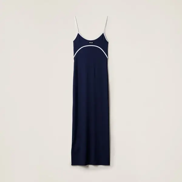 Miu Miu Stretch Jersey Midi-dress - Blue/white
