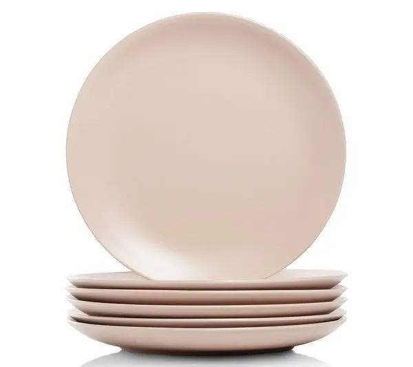 10 STRAWBERRY STREET Set Of 6 Wazee Matte Coupe Dinner Plate