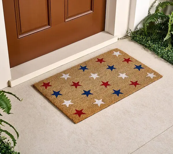 MARTHA STEWART As Is 18' X 30' Patriotic Coir Doormat