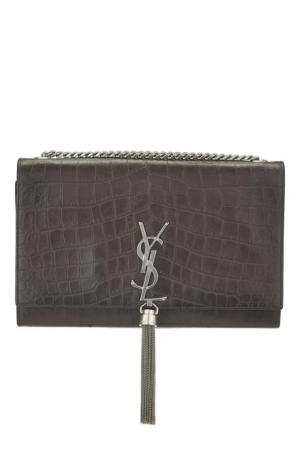 Saint Laurent Embossed Kate Tassel Medium - Brown