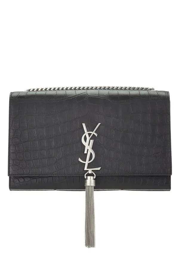 Saint Laurent Embossed Kate Tassel Medium - Black