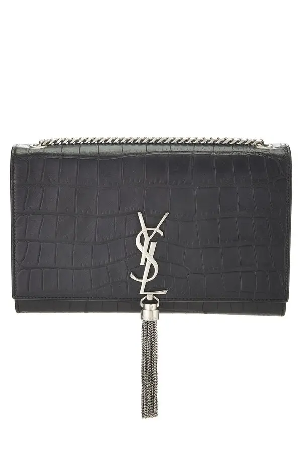 Saint Laurent Embossed Kate Tassel Medium - Black