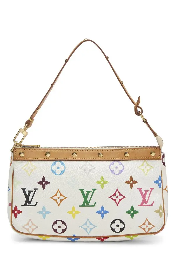 LOUIS VUITTON Takashi Murakami Monogram Multicolore Pochette Accessoires - White