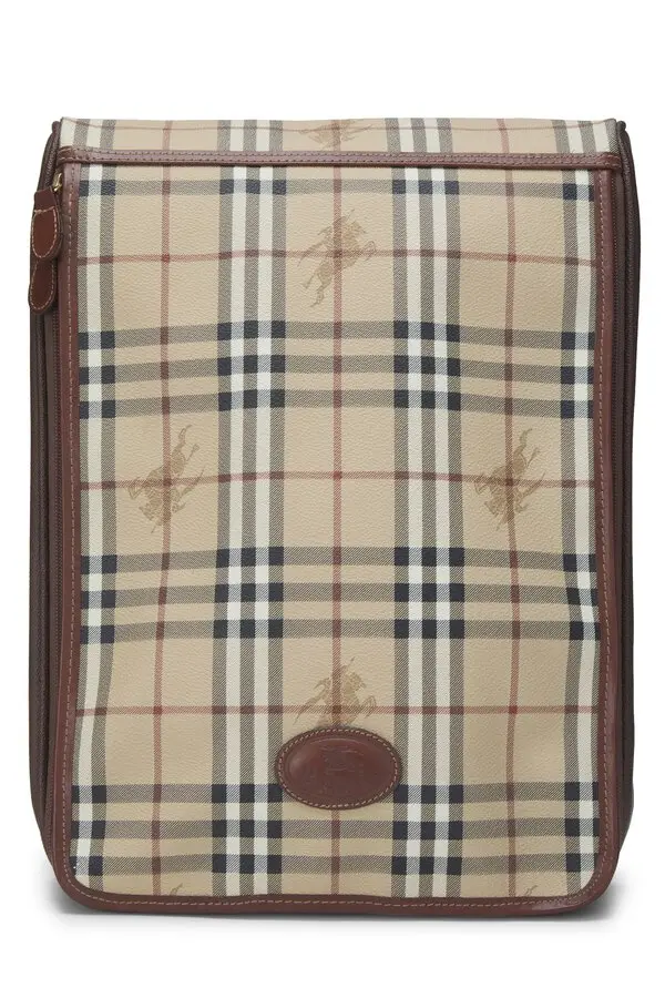 Burberry Check Coated Canvas Haymarket Shoe Case