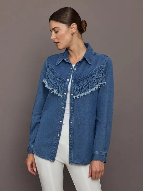The Upside Wildwest Sylve Fringe Shirt