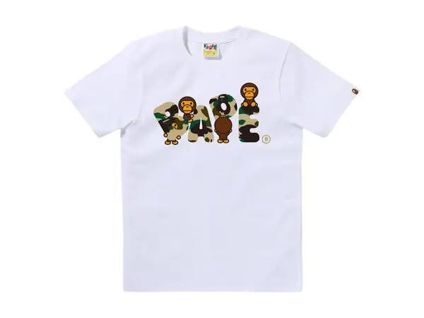 BAPE 1st Camo Milo Logo Tee - White/yellow