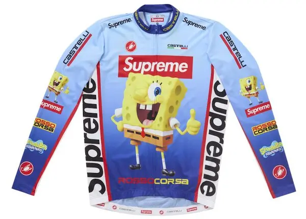 Supreme Spongebob Squarepants Castelli Long Sleeve Cycling Jersey - Blue