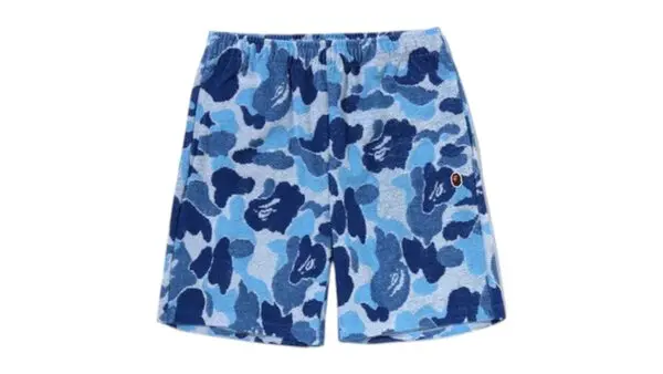 BAPE Abc Camo Pile One Point Sweat Shorts - Blue