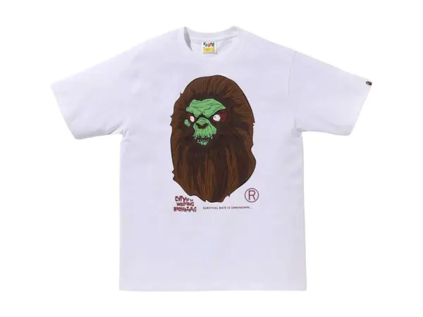 BAPE A Bathing Ape Horror Mad Face Tee Shirt - White