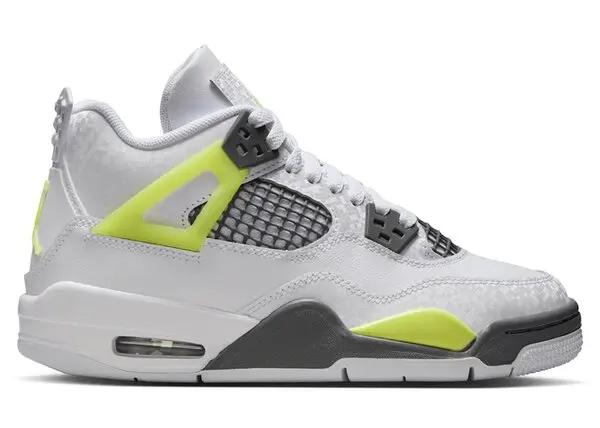JORDAN 4 Retro Sneakers - White/light Lemon Twist/light Graphite