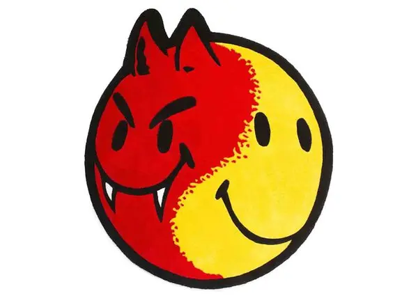 MARKET Smiley Good Vs. Evil Rug