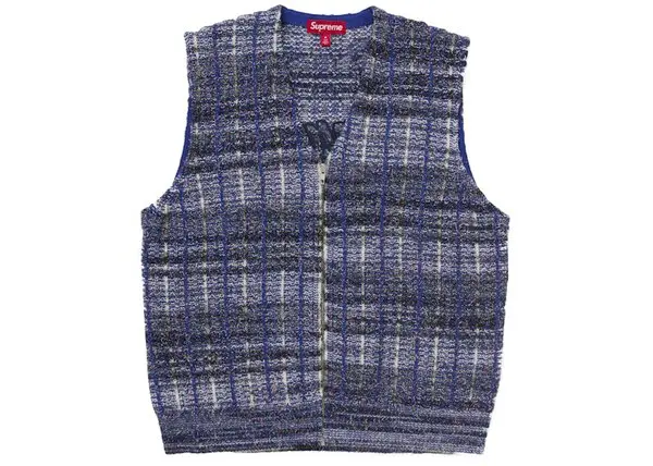 Supreme Speckled Zip-up Vest - Blue