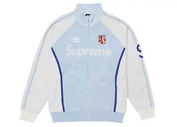 Supreme Zip Up Sweater - Light Blue