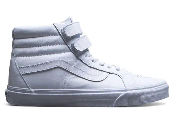 VANS Sk8-hi Reissue V Mono Leather High-top Sneakers - White/true White