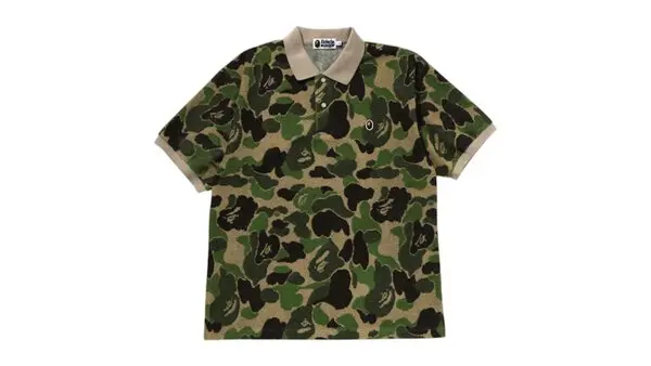 BAPE Abc Camo Pile Jacquard Relaxed Fit Polo Shirt - Green