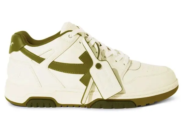 Off-White Out Of Office Low-top Sneakers - White/olive Green