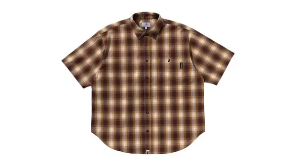 BAPE Ombre Check Relaxed Fit Short Sleeve Shirt