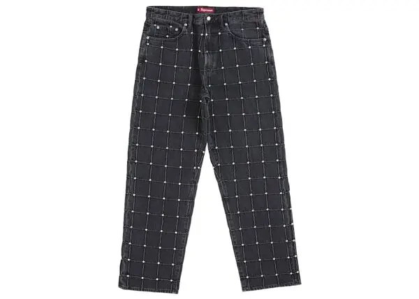 Supreme Studded Seam Loose Fit Jean - Black