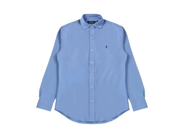 Ralph Lauren Long Sleeve Cotton Honeycomb Texture Sport Shirt - Canvas Blue