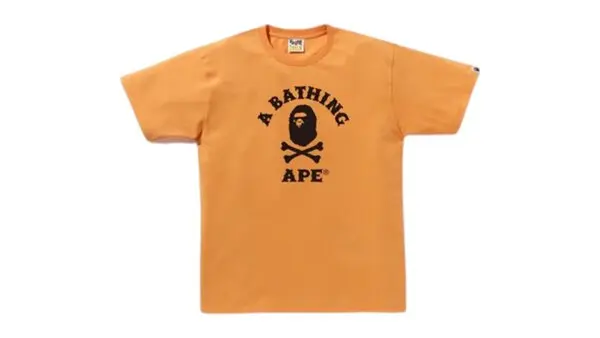BAPE Ape Crossbone College Tee Shirt - Orange
