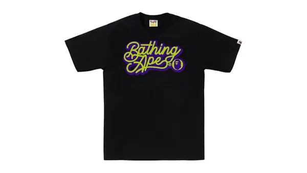 BAPE Bathing Ape Script Logo Tee Shirt - Black/green