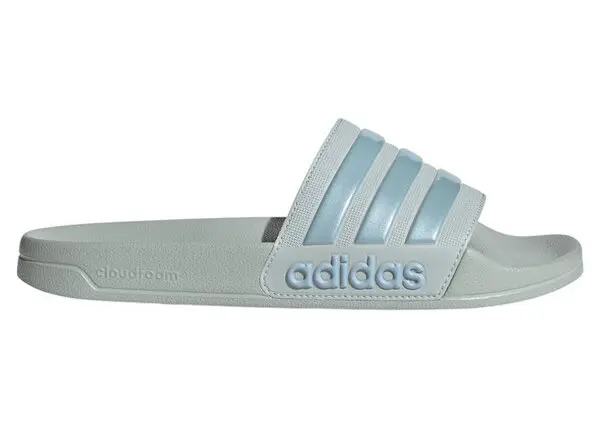 Adidas Adilette Shower Slides - Wonder Silver/magic Grey Met/wonder Blue