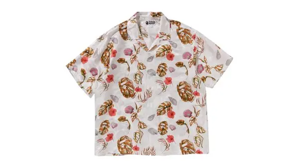 BAPE Vacation Pattern Open Collar Short Sleeve Shirt - White