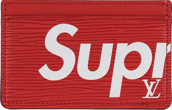 LOUIS VUITTON X Supreme Porte Carte Simple Epi Red