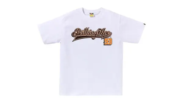 BAPE Baseball Logo Tee Shirt - White/orange