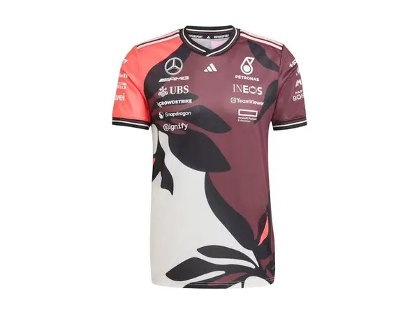 Adidas Mercedes Amg Petronas Formula One Team Driver Authentic Jersey - Aurora Ruby/turbo/off White