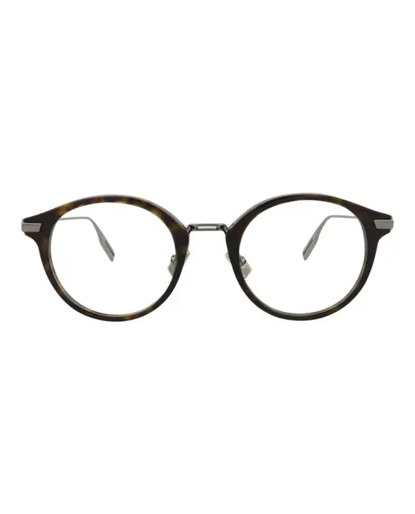 Dior Round Frame Optical Frames - Havana Silver Transparent (dm50014u/056)