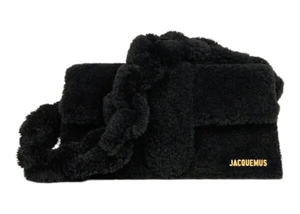 Jacquemus Le Bambidou Shearling Flap Bag - Black