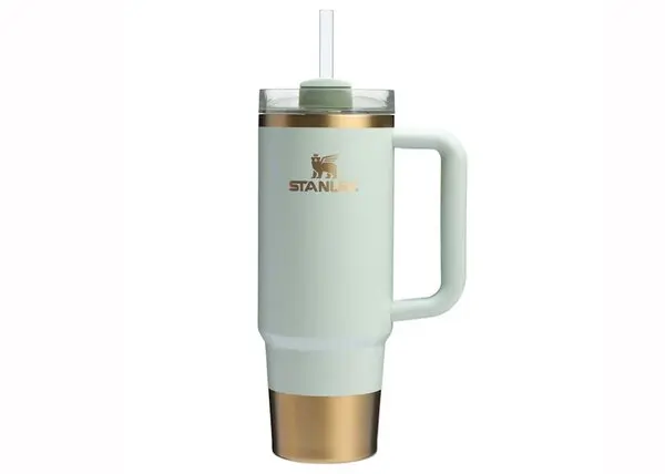 STANLEY 30oz Flowstate Holiday Quencher Tumbler - Gilded Celadon