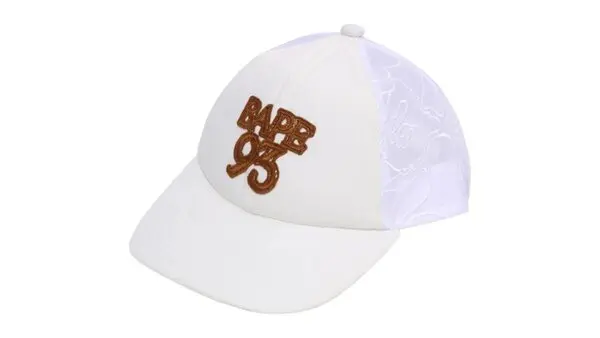 BAPE Jacquard Mesh Blocking Logo Cap - Ivory