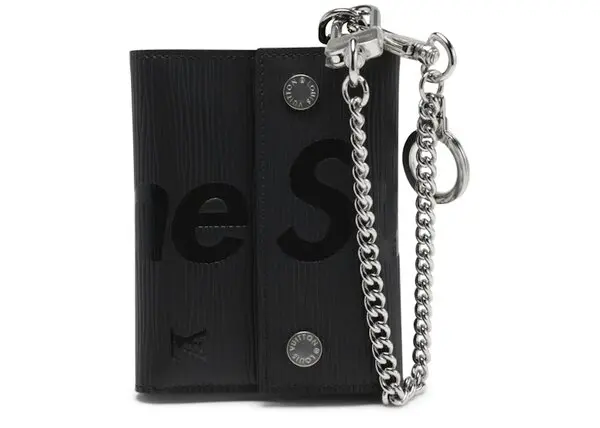 LOUIS VUITTON X Supreme Chain Wallet Epi Black