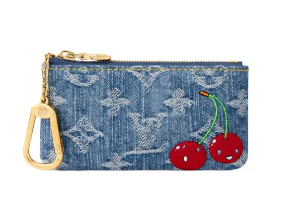 LOUIS VUITTON X Takashi Murakami Cherry Key Pouch - Denim Monogram