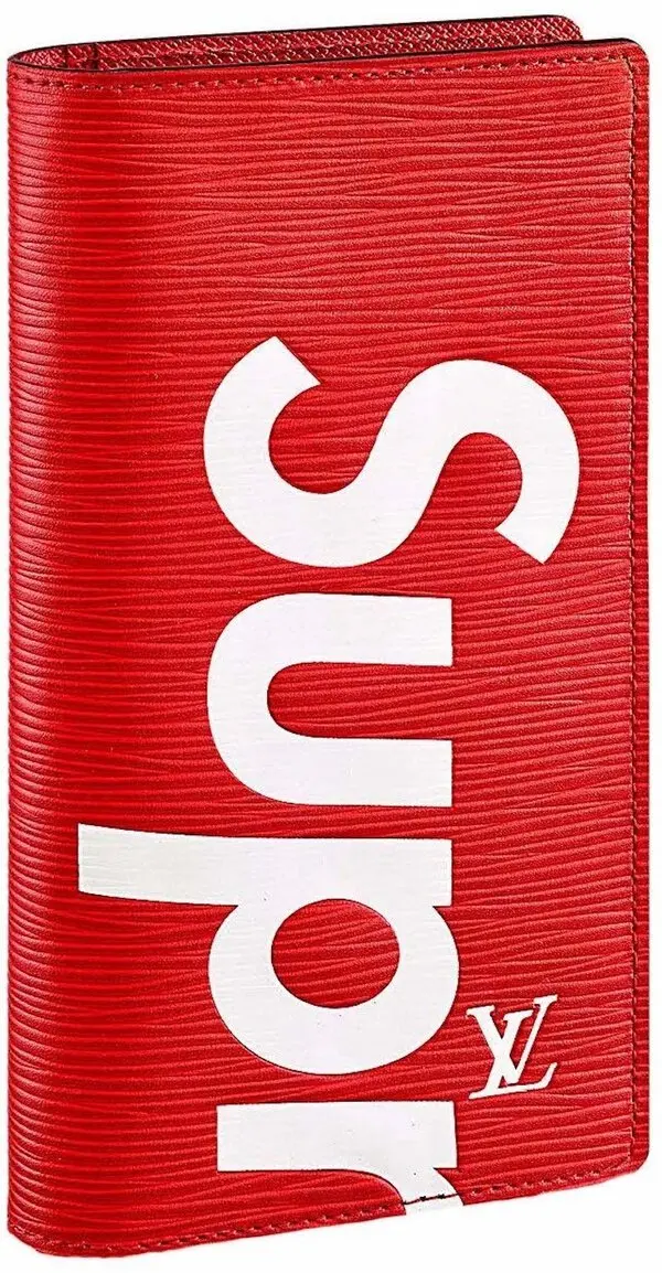 LOUIS VUITTON X Supreme Brazza Wallet Epi Red